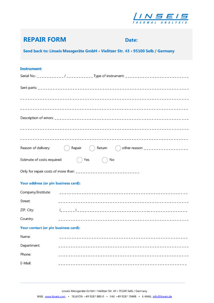 Service & Repair - Linseis